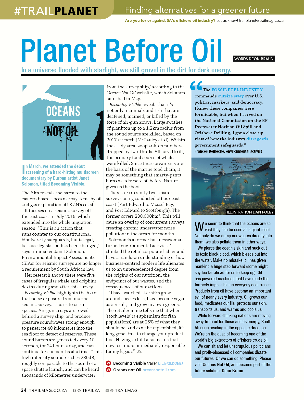 Planet Before Oil – Oceans Not Oil